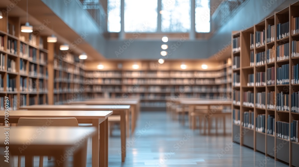Modern library or bookstore interior with Learning and coworking space ...