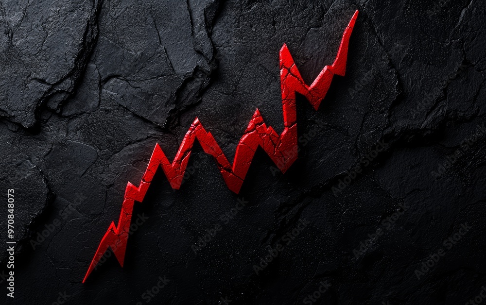 How does the image of declining stock prices in red lines evoke ...