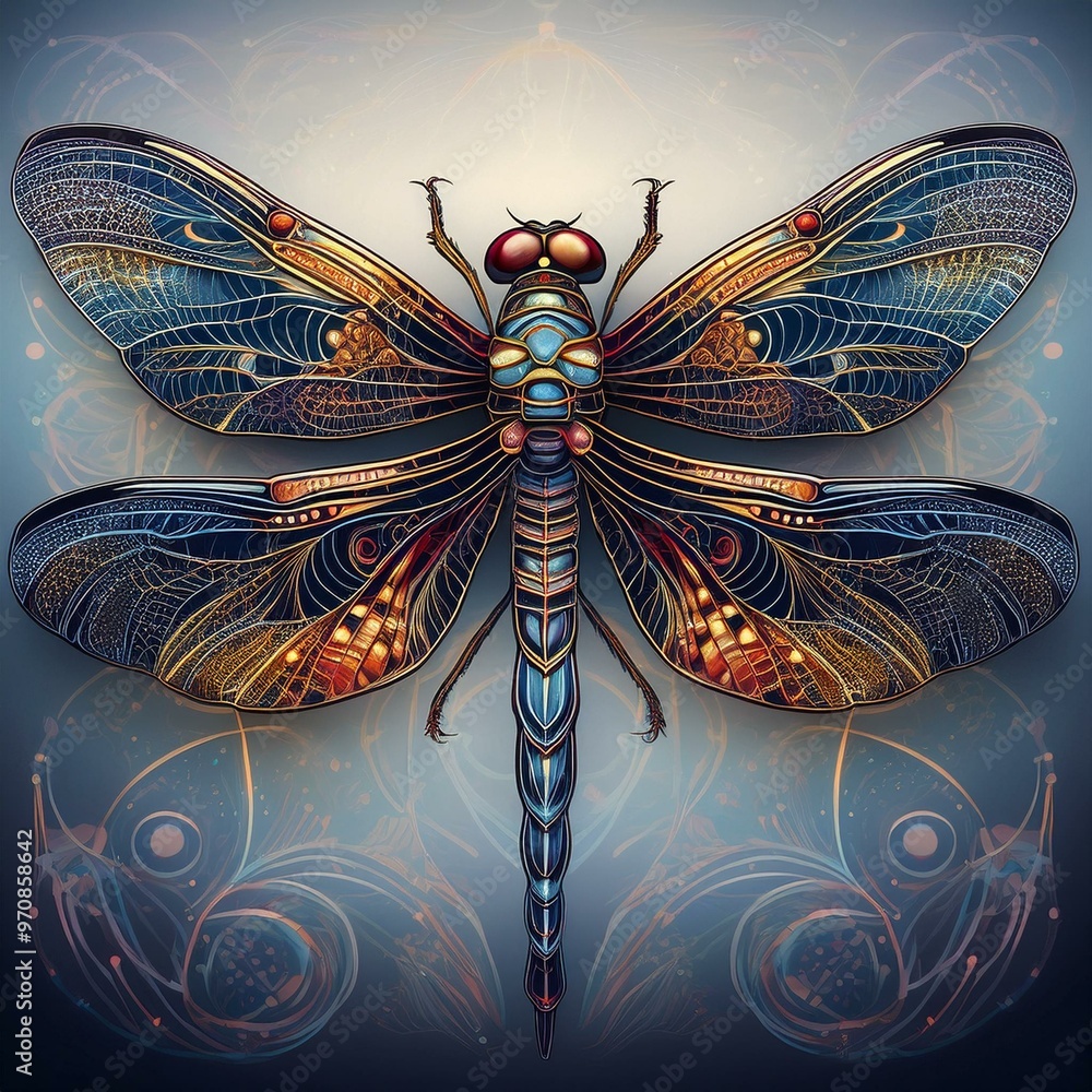 Zen Harmony: Crafting a Dragonfly Through Zentangle Art" Stock ...