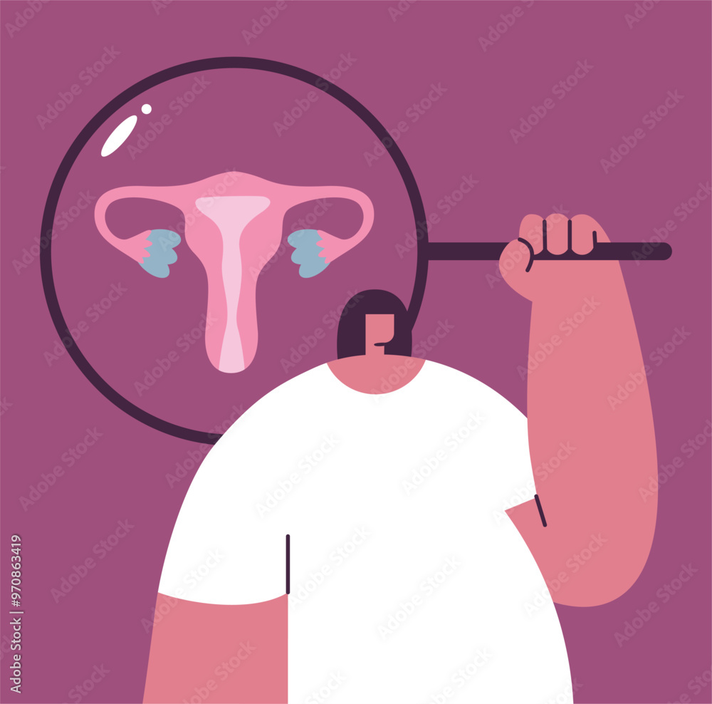Healthy female reproductive system with Girl. Female anatomy. Picture ...