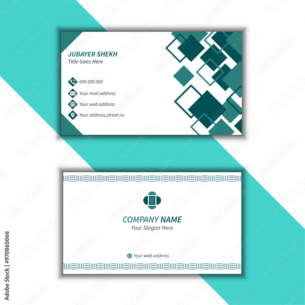 Personal visiting card with company logo, Modern business card template ...