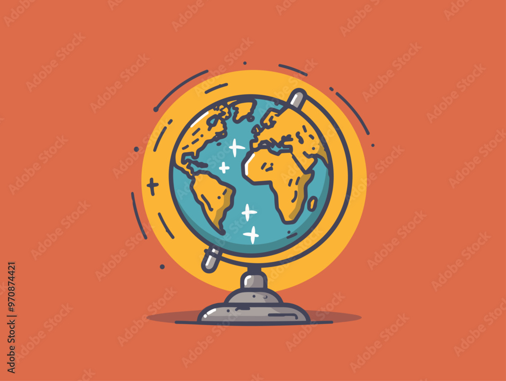 Cartoon Illustration: International Expansion - Business Symbol on ...