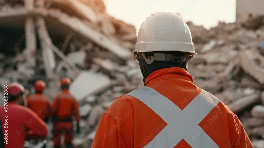 Earthquake Survivor Being Carefully Pulled from the Rubble by Rescue ...