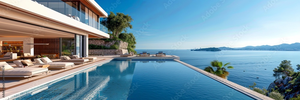 Spectacular seaside villa with an expansive infinity pool overlooking ...