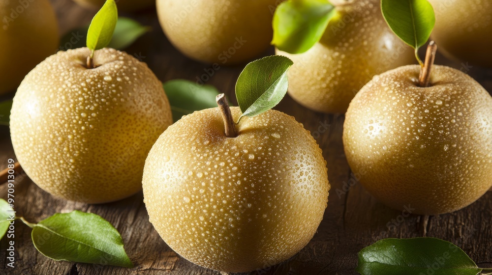 Asian Pear - Crisp juicy fruit with a texture similar to apples. Stock ...
