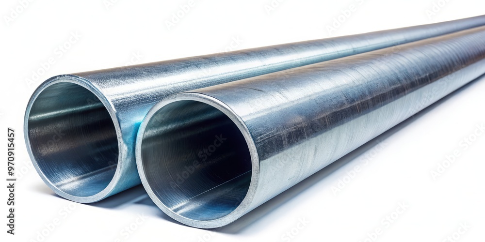 Steel pipe material, galvanized for corrosion protection, with smooth ...