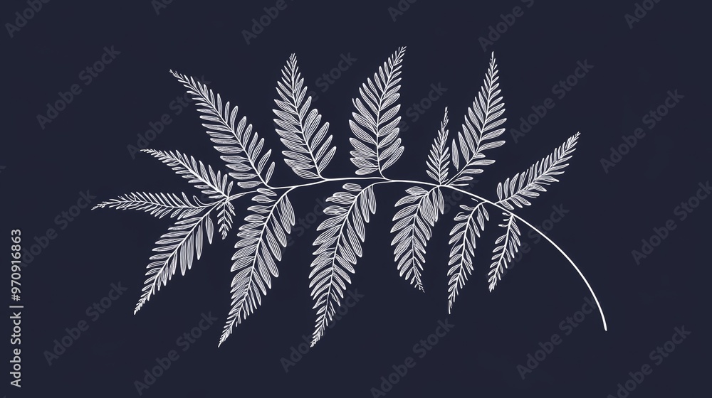 A Minimalist Fern Outline captures the elegant simplicity of nature in ...