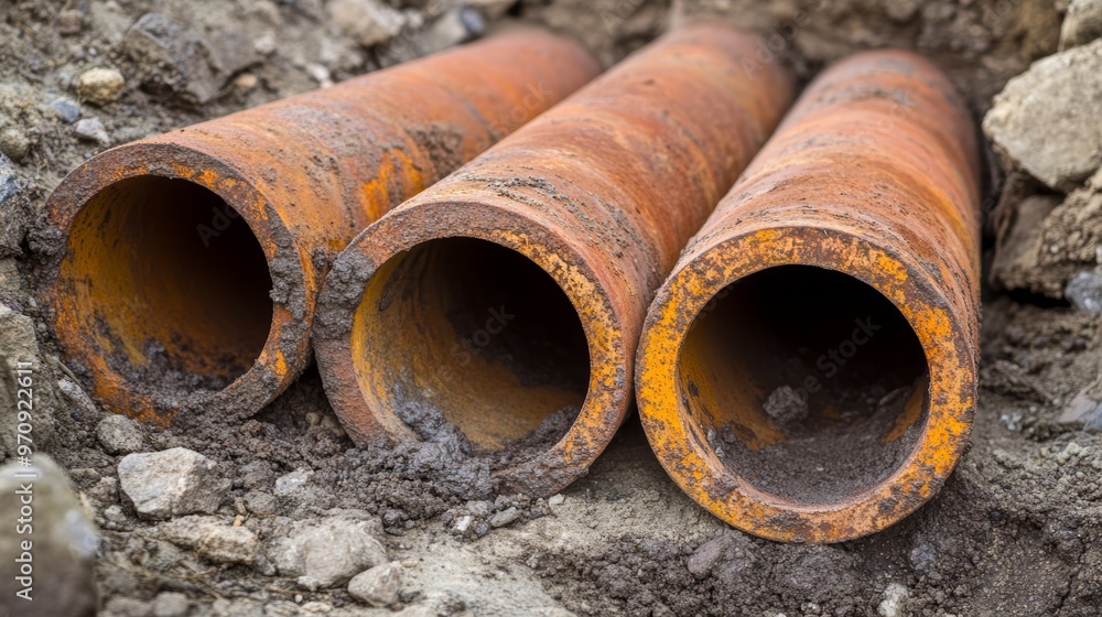 Sewerage clay pipe. Vitrified clay pipe or VCP is pipe made from a ...