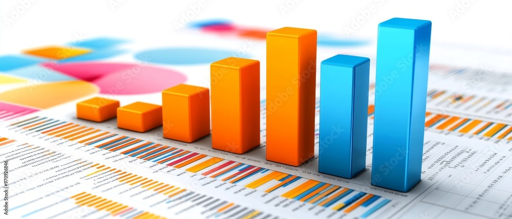 3D visualization of competitive analysis with side-by-side charts ...