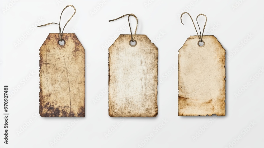 Collection of blank old sticker: label: price tag template for mockup ...