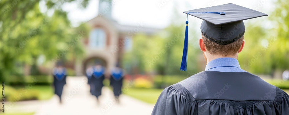 Conceptual illustration of an alumni reunion featuring graduates ...