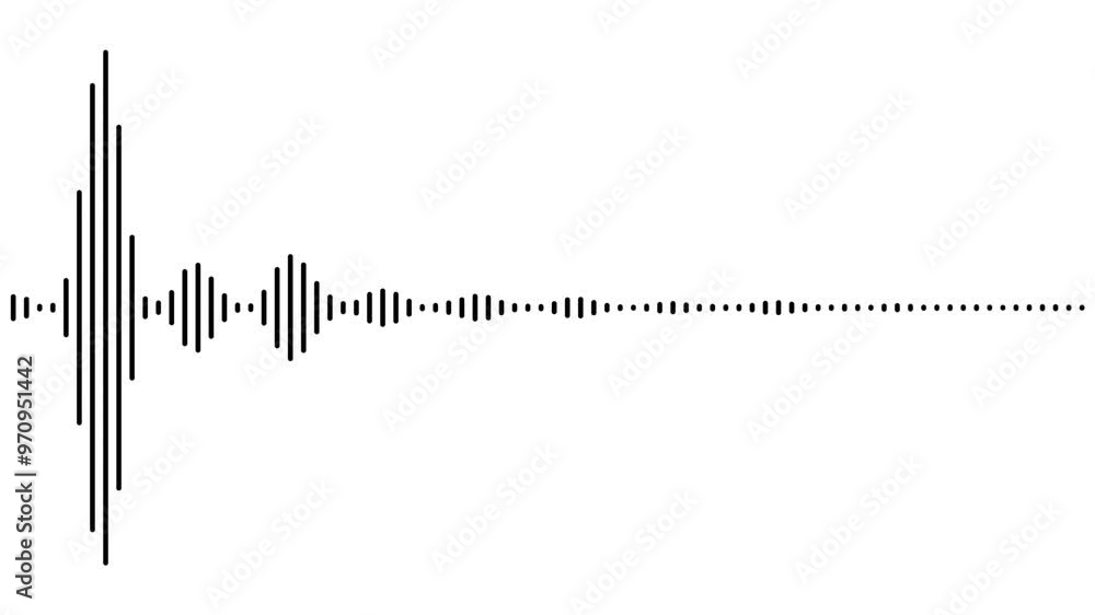 black video footage of audio visualizer on white background. Abstract ...