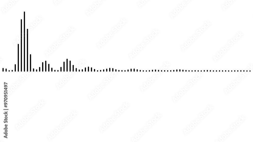 black video footage of audio visualizer on white background. Abstract ...