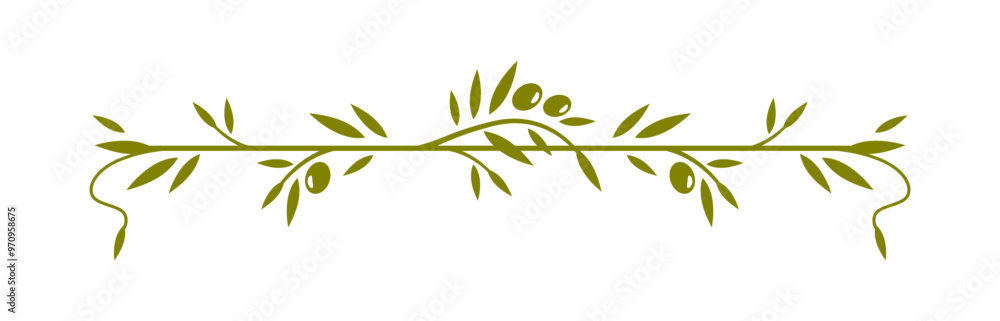 Olive leaves frame divider or border for menu boarder element or ...