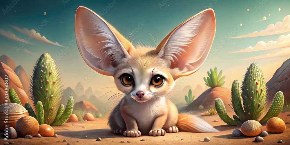 Adorable fennec fox with oversized ears and curious expression ...