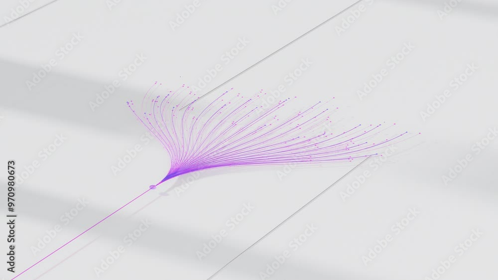 3D Isometric Animation of Colorful Branching Neural Network on White ...