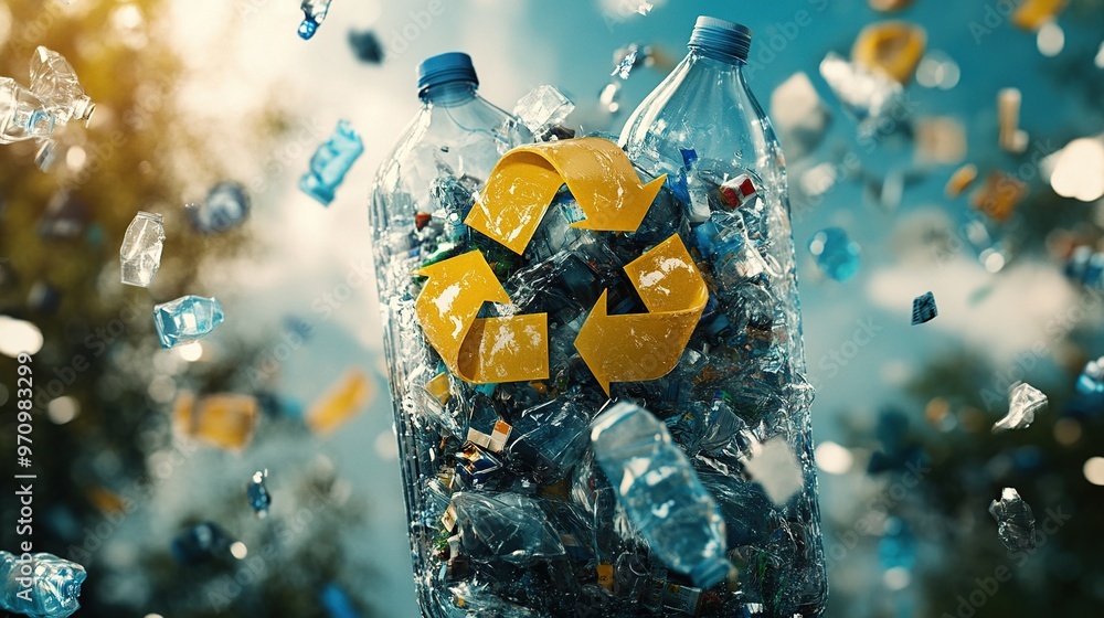 social media campaign ad for a recycling program, using dynamic visuals ...