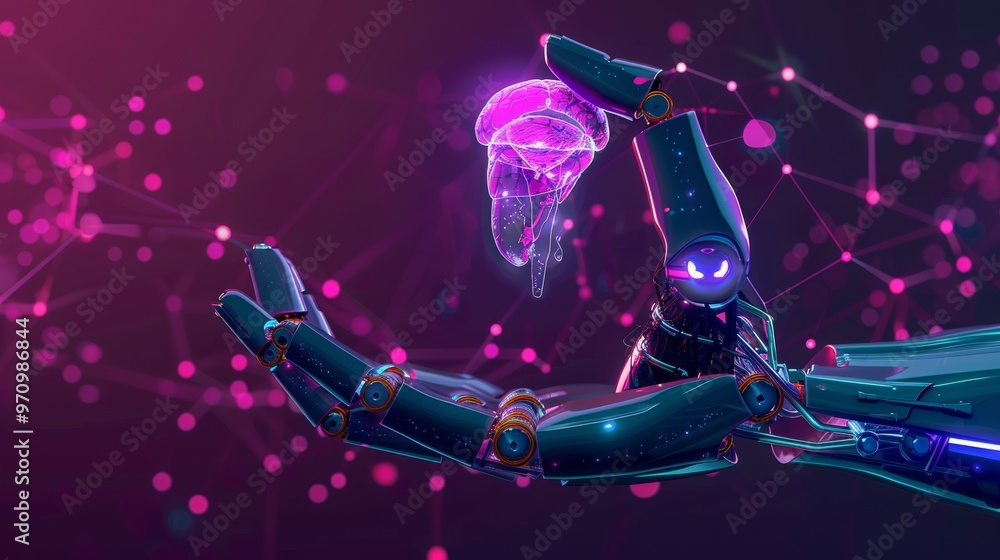 Future Medical Cybernetics Robotics Technology, Virtual Hologram of ...