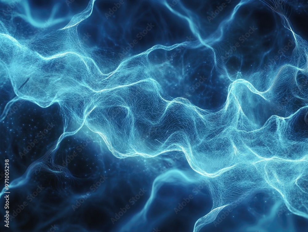 Fantasy electromagnetic field fluid 2D cartoon backdrop featuring ...