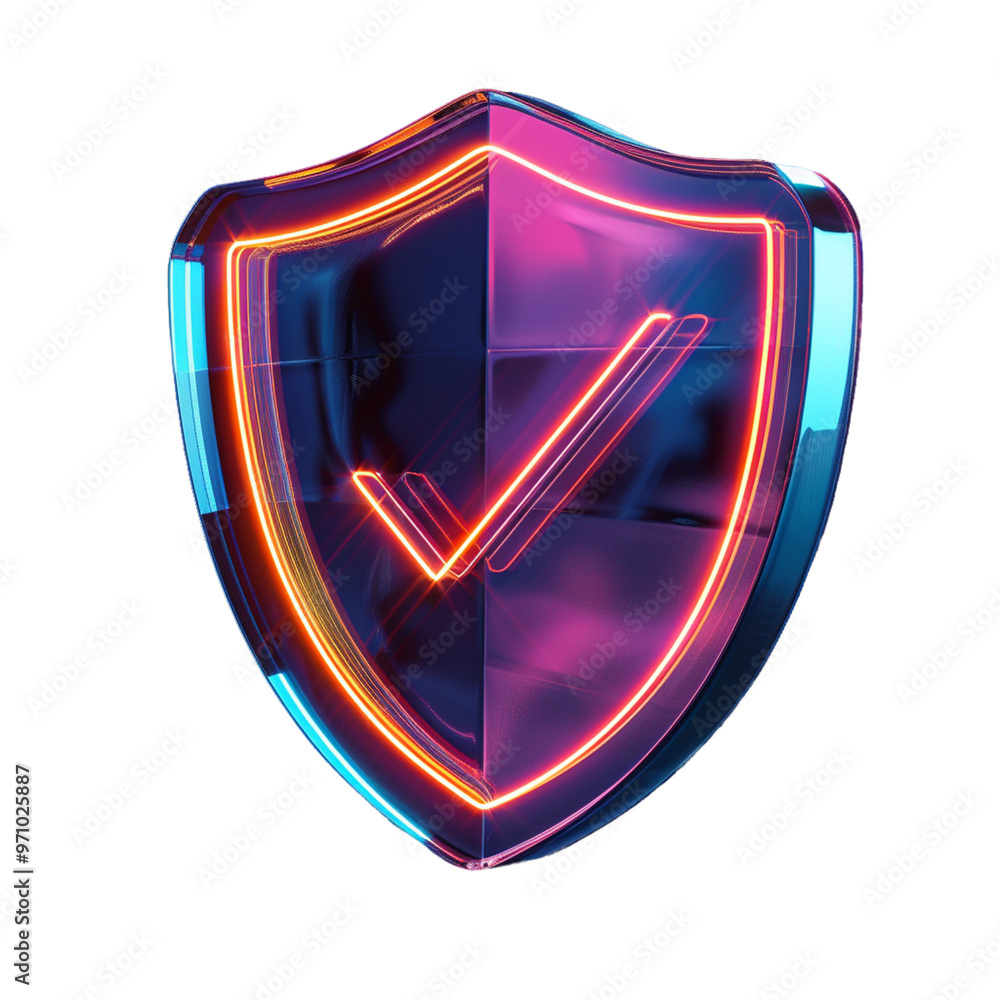 Protection shield icon checkmark on shield symbol isolated on ...