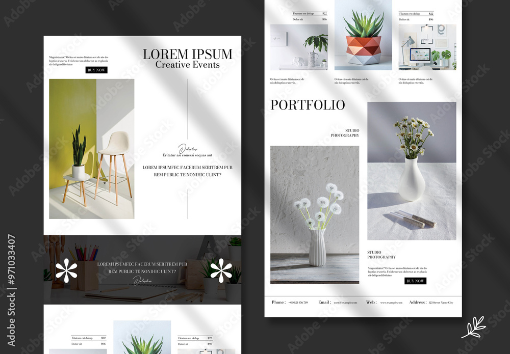 Portfolio Email News Letter Layout Stock Template | Adobe Stock