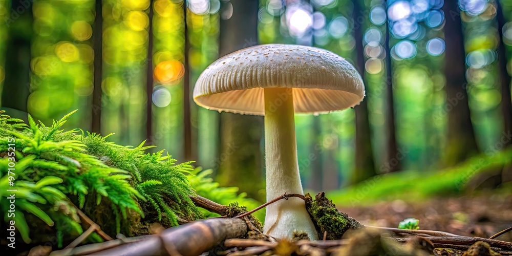 Delicate, edible sheep's head mushrooms with soft, white caps and ...