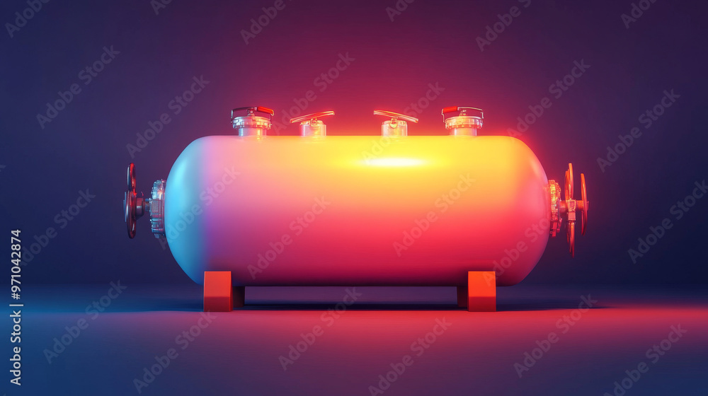 3D vector of a natural gas tank, used for cooking and industry ...