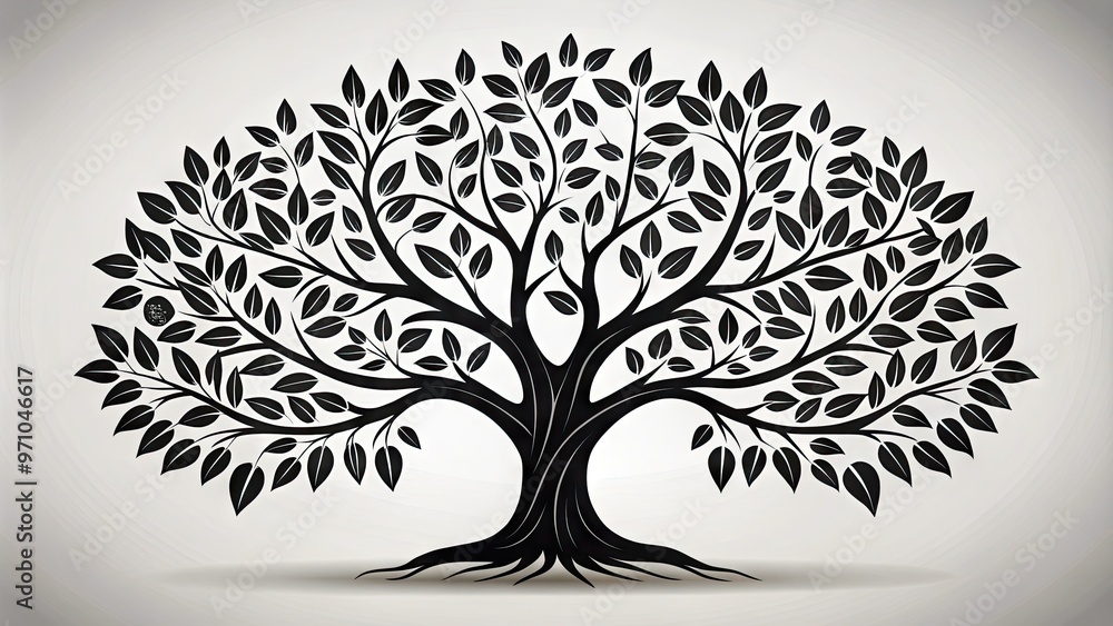 ภาพประกอบสต็อก Elegant black and white illustration of interconnected ...