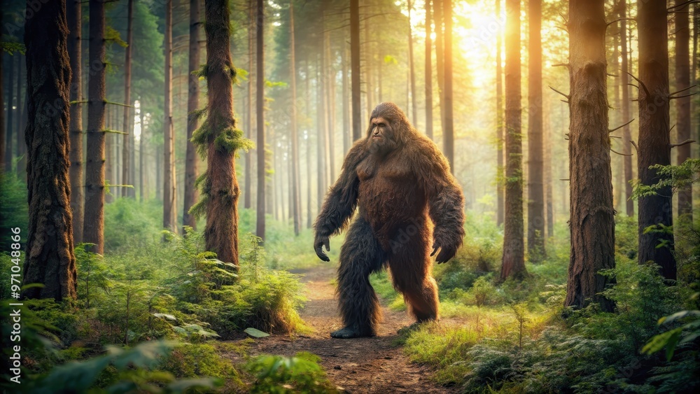 Mysterious photo of a real-life Bigfoot in the forest, Bigfoot ...