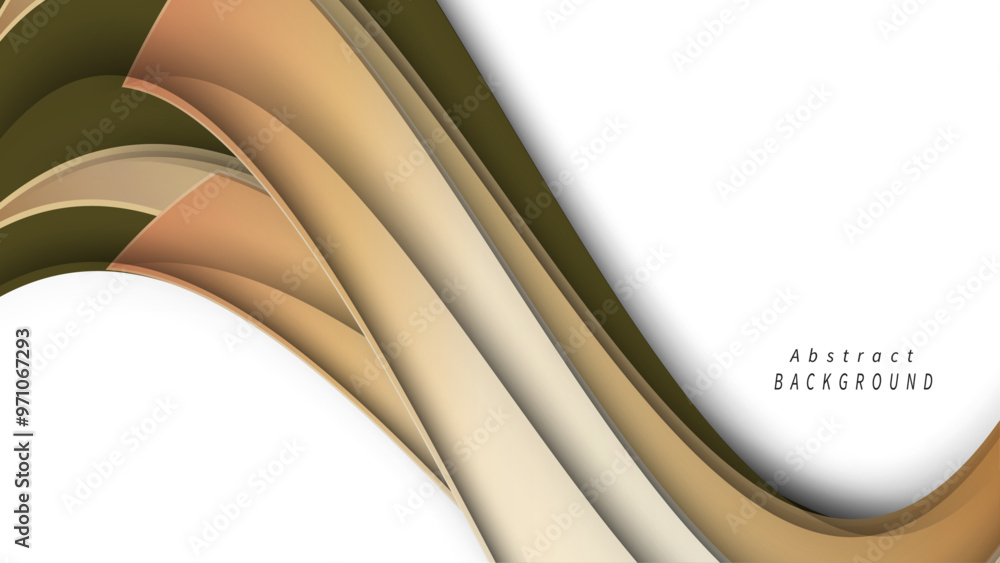 Abstract design features smooth curves and layers in earthy tones ...