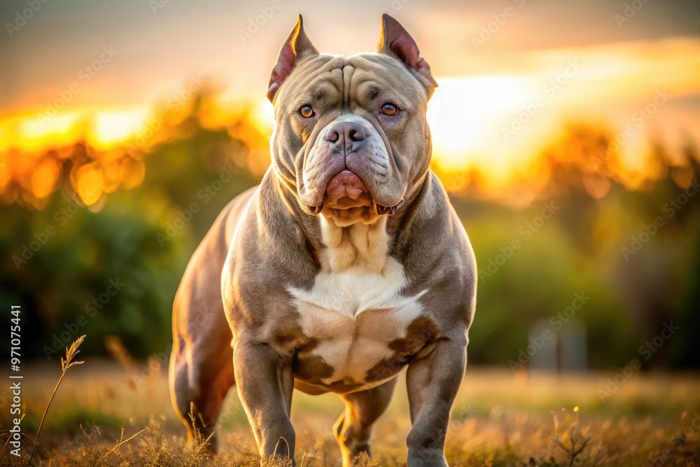 Majestic American Bully dog stands proudly, showcasing its powerful ...