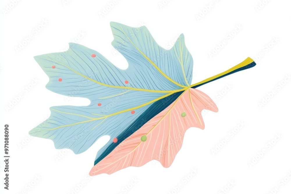 Autumn Maple Leaf Illustration showcasing a flattened structure of a ...