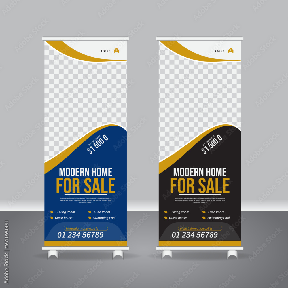Corporate abstract property sale x banner design template. Creative ...