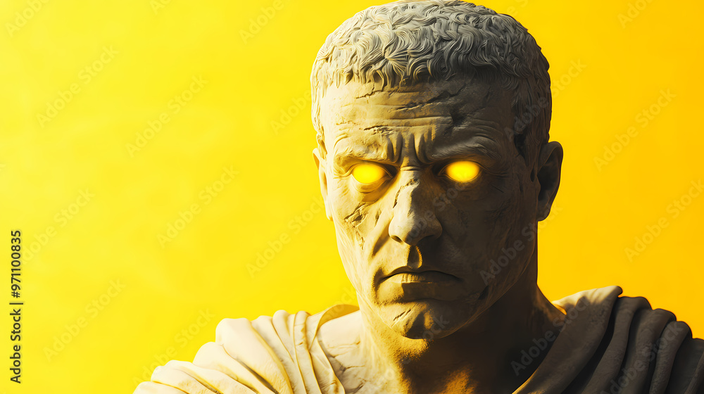 Fantasy illustration of the ancient bust of a roman emperor or ...