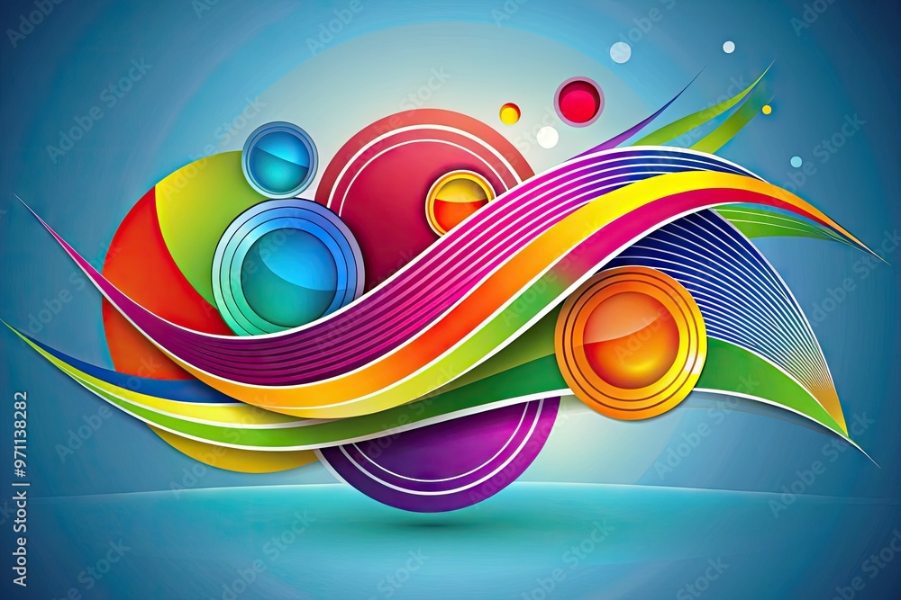 Stylish modern abstract design featuring a unique blend of shapes ...