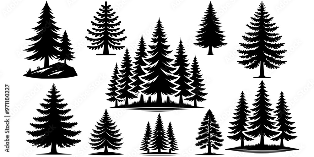 Pine Tree SVG, Forest Tree SVG, Mountain Forest SVG, Plant SVG, Sunset ...
