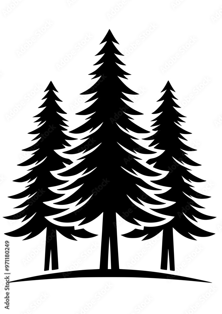 Vetor de Pine Tree SVG, Forest Tree SVG, Mountain Forest SVG, Plant SVG ...