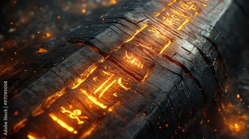 Cross-section of a wooden artifact, revealing ancient layers with ...