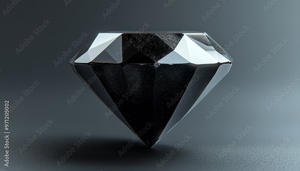 Polished Black Diamond - Refined 2D Illustration for Logos, Web Buttons ...