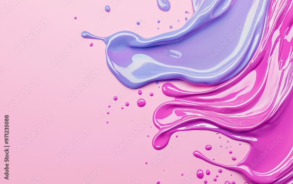 A vibrant advertisement using 3D liquid fonts that appear to drip and ...