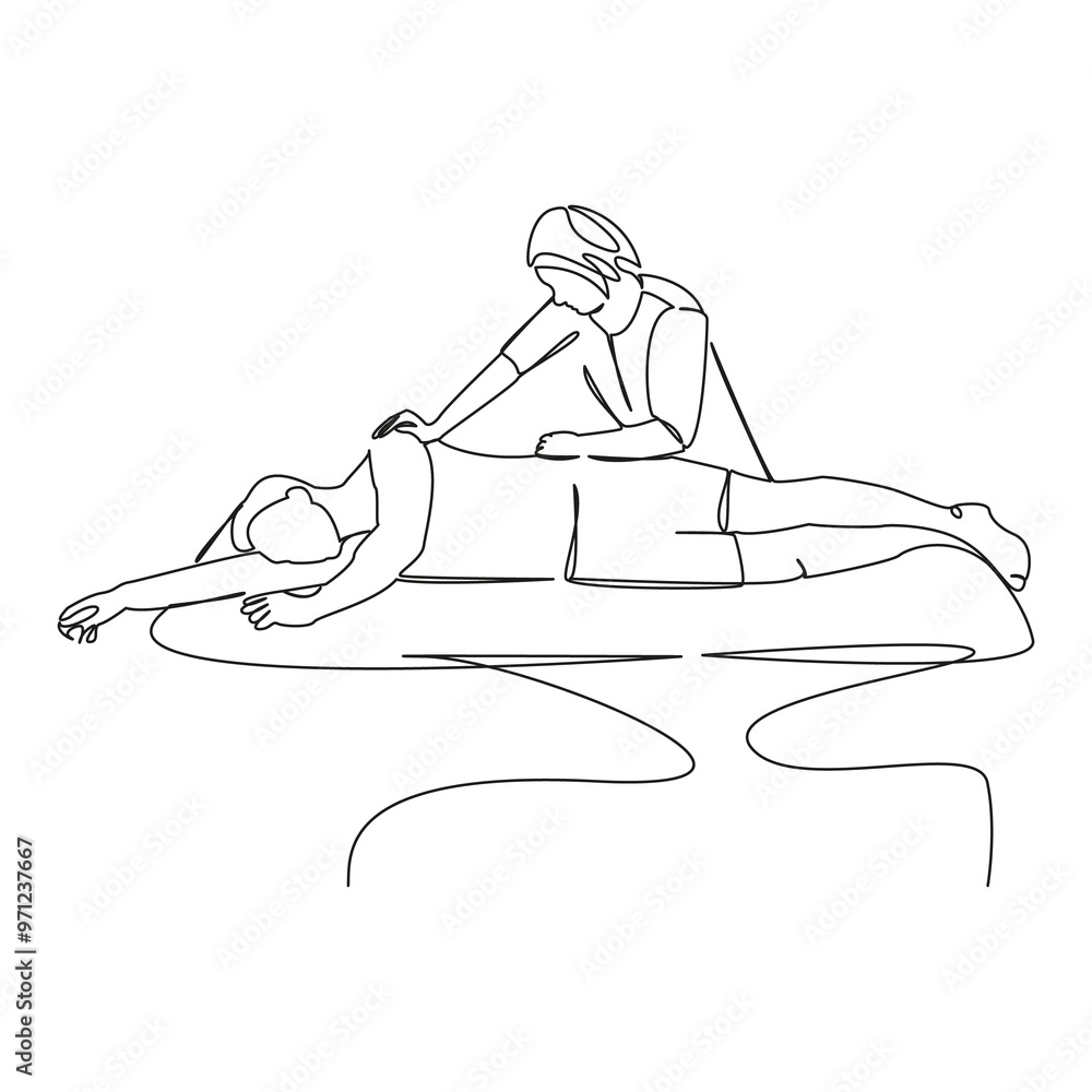 One continuous single drawing line art flat doodle doctor, patient ...