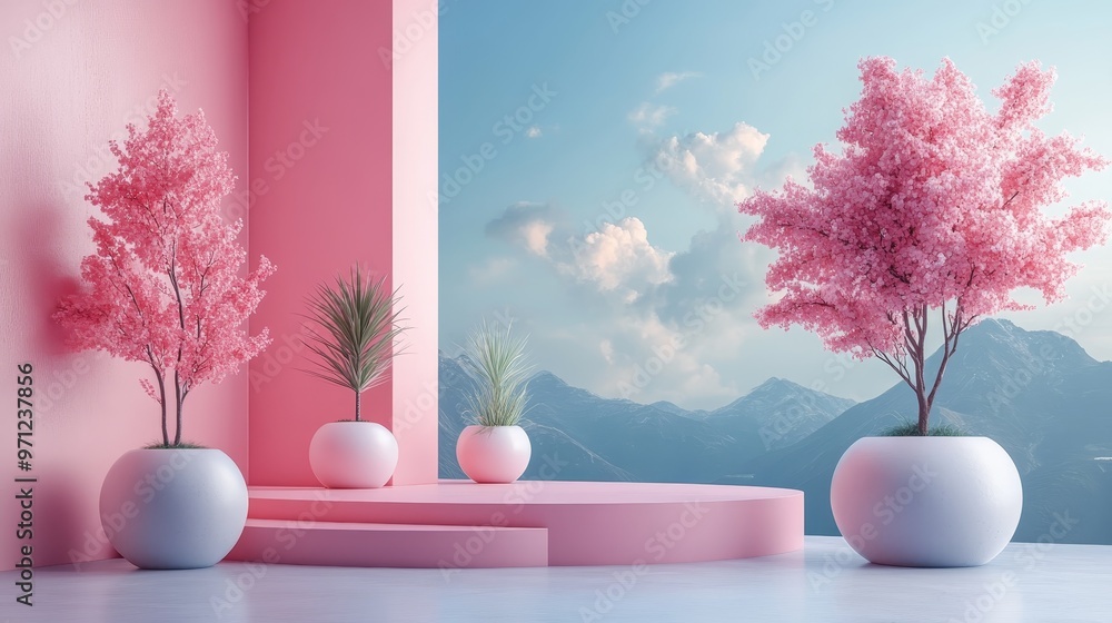 Minimalist UI design with flat icons and soft gradients, website ...