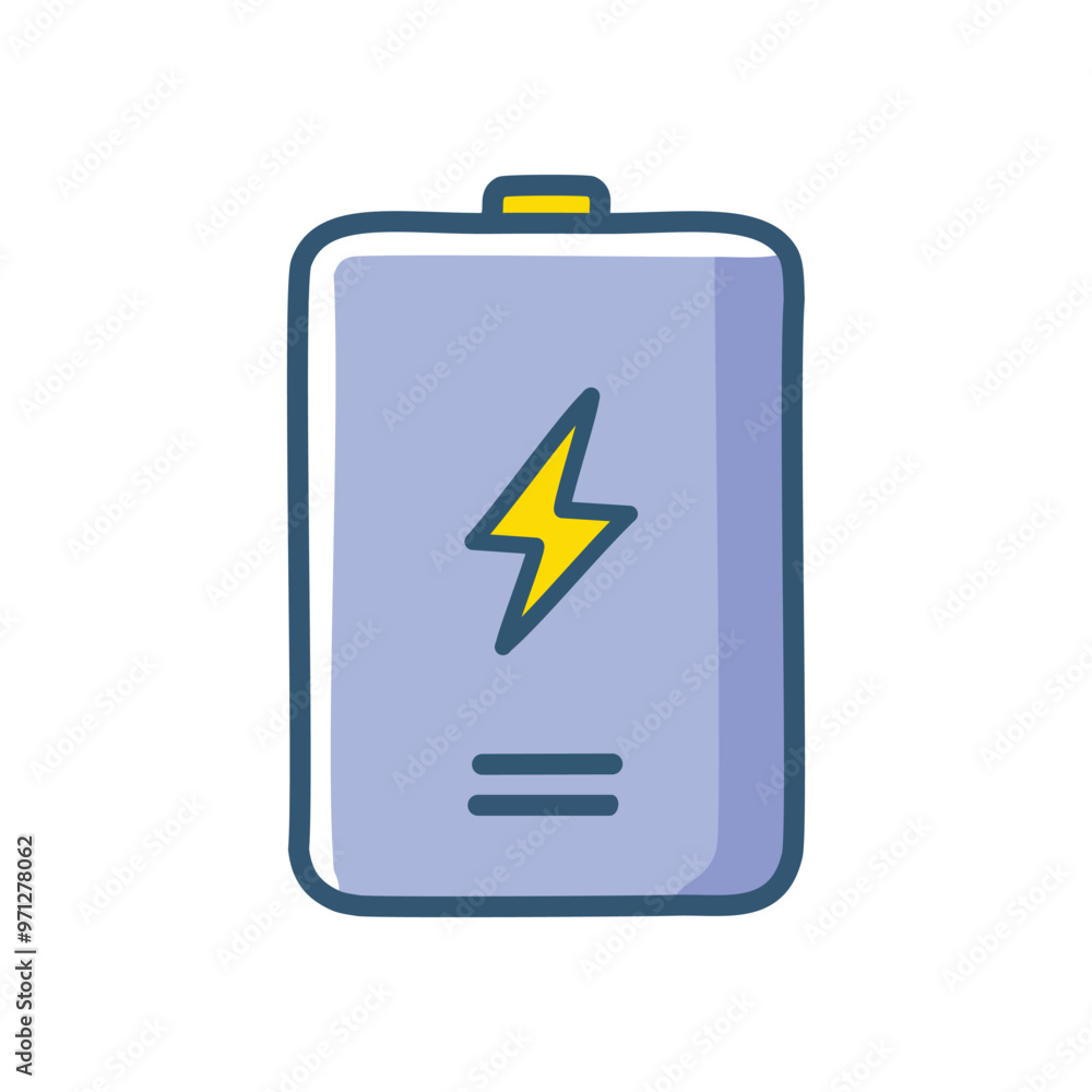 Full battery icon. Cartoon illustration of a fully charged battery ...