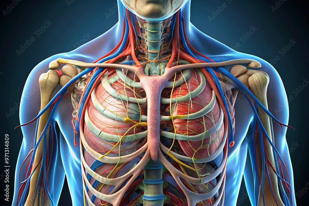 thoracic inlet anatomy Stock Illustration | Adobe Stock