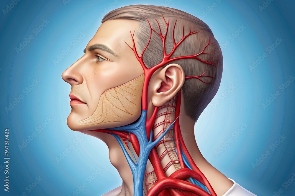 transverse and internal carotid jugular compression Stock Illustration ...