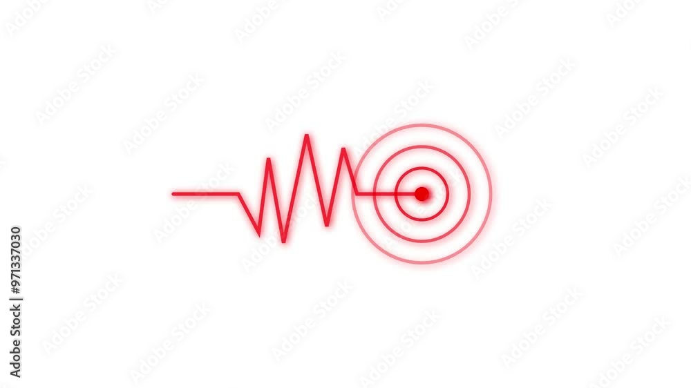 Earthquake with word map,blinking dot and Richter scale, Seismograph ...