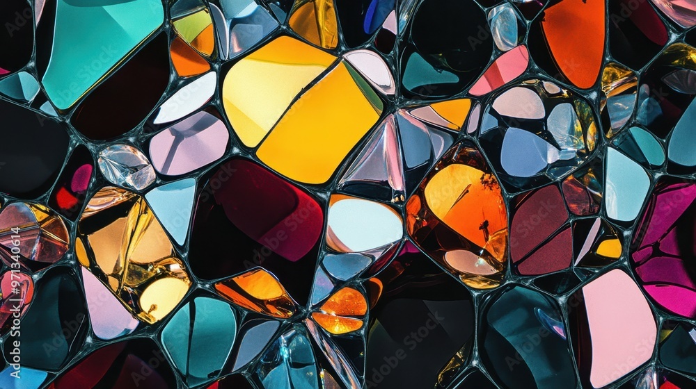 Glass pattern illustration featuring a kaleidoscope of shapes and ...