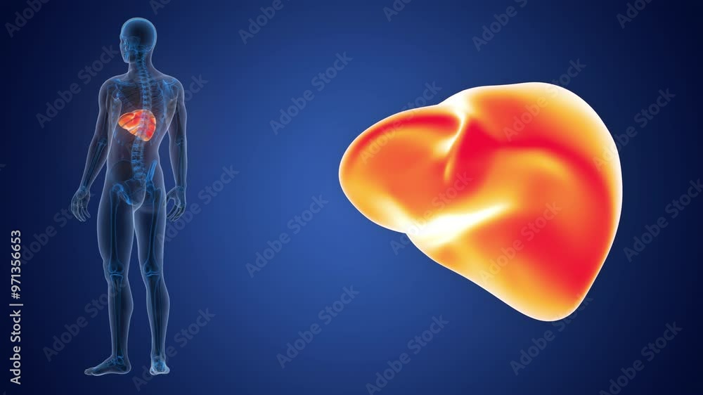 Human Internal Digestive Organ Liver Anatomy Animation Concept Stock ...