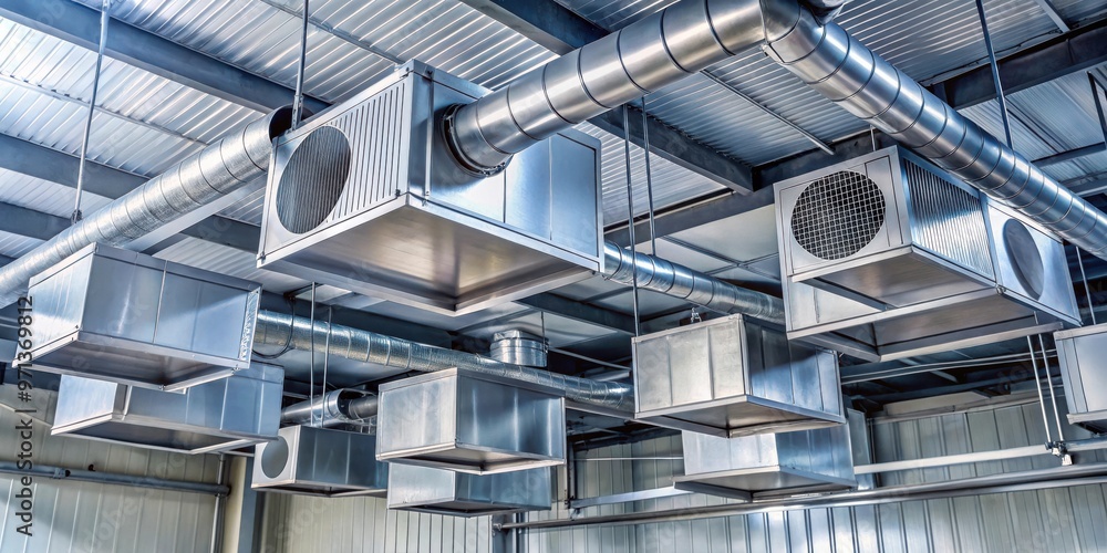 Ventilation metal boxes and galvanized air duct for air circulation in ...