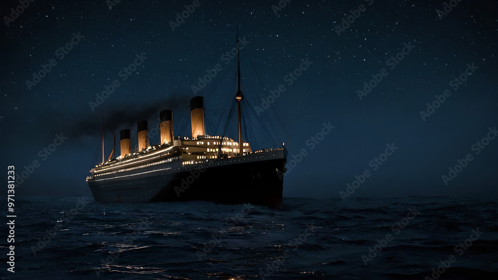 a moonless night over the vast Atlantic Ocean on April 14, 1912. The ...